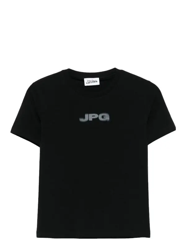 JEAN PAUL GAULTIER Crewneck Short Sleeve Logo T-shirt - Black