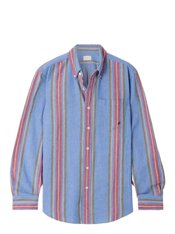 Aimé Leon Dore Long Sleeve Striped Shirt - Blue