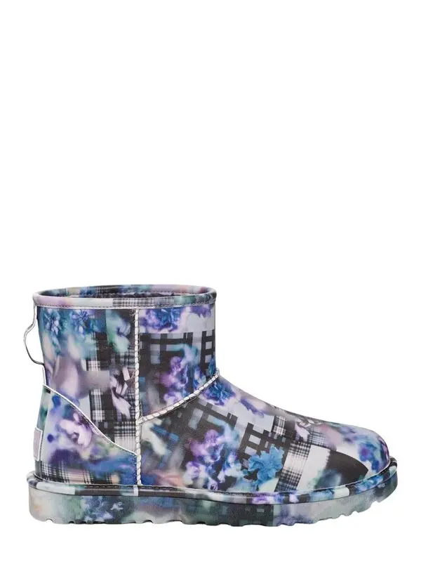 UGG Classic Mini Patterned Boots - Dark Blue Flower Pattern
