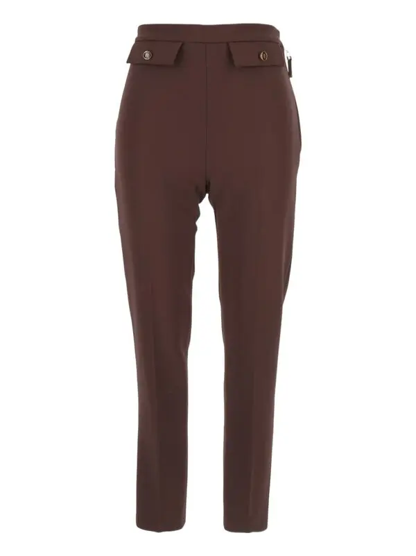 Elisabetta Franchi Button-detailed Tailored Trousers - Coffee