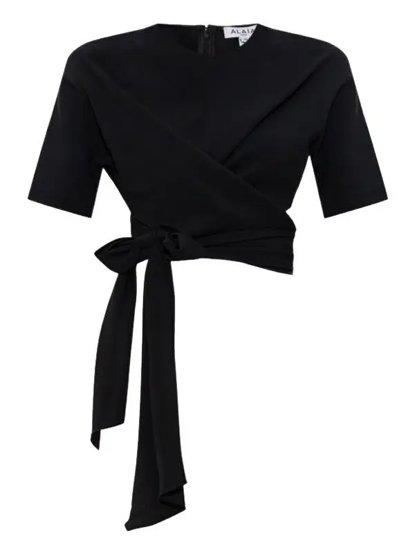 Alaïa Wrap Bow Detailed Backless Top - Black
