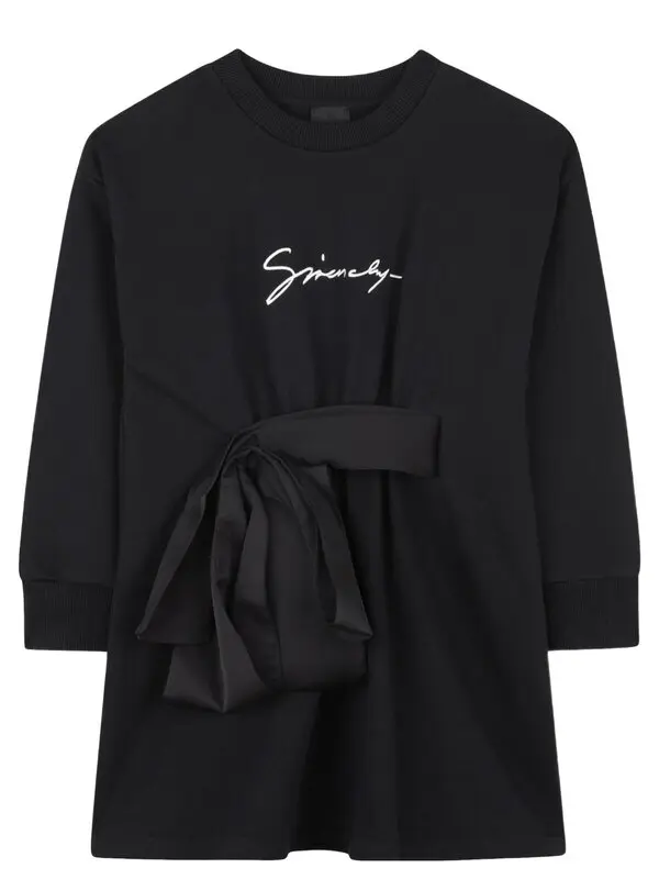 Givenchy Satin-tie Crewneck Dress - Black