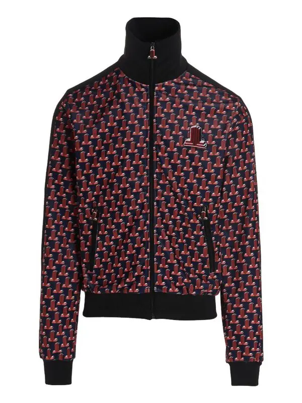 LANVIN Logo Jacquard Track Jacket - Red And Dark Blue