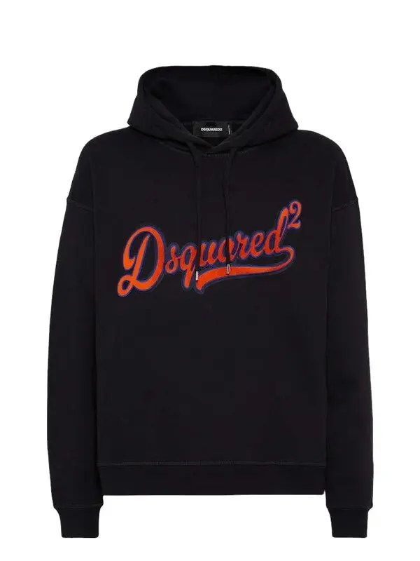 Dsquared2 Logo Patch Hoodie - Black