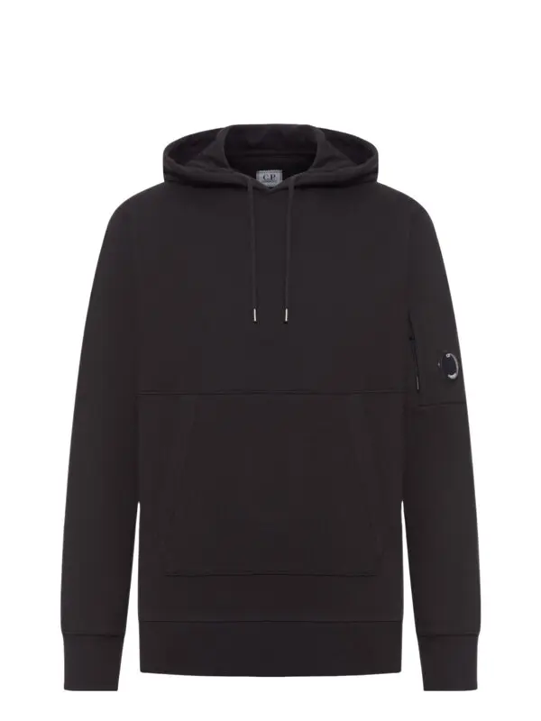 C.P. COMPANY Logo-print Drawstring Hoodie - Black