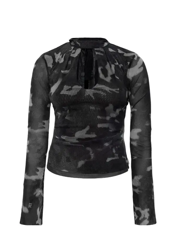 MISBHV Transparent Printed Long Sleeve Top - Black