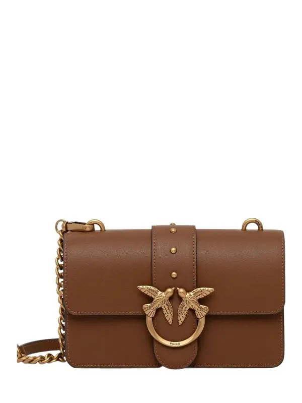 Pinko Love Birds Chain Shoulder Bag - Brown