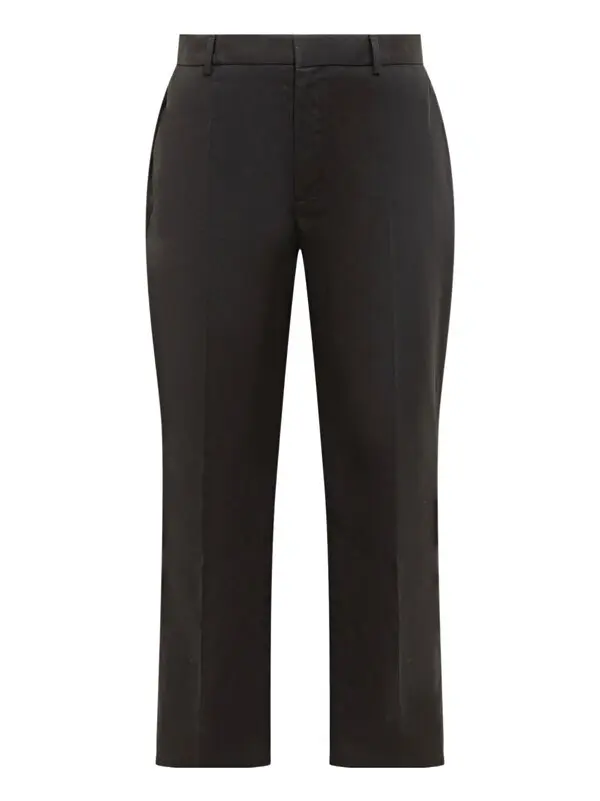 Off-White High Waist Straight Leg Pants - Black