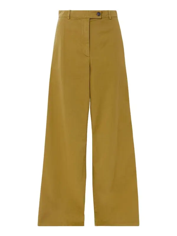 Dries Van Noten Wide-leg Trousers With Belt Loops - Mustard Yellow