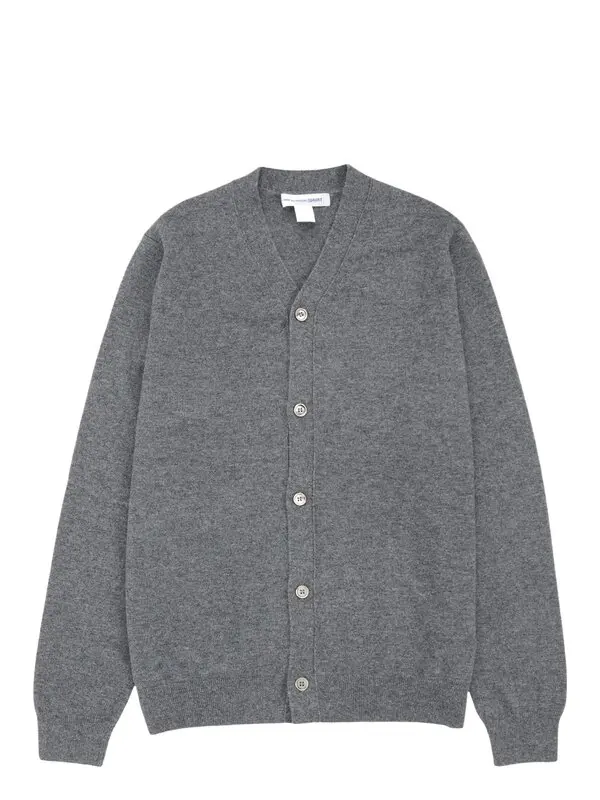 Comme Des Garçons V-neck Long-sleeved Sweater - Gray