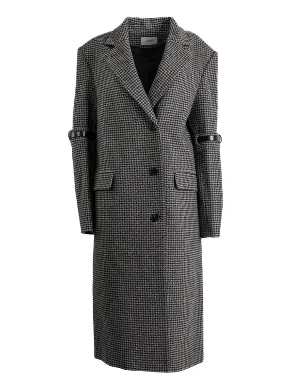 Coperni Houndstooth Strap Coat - Black