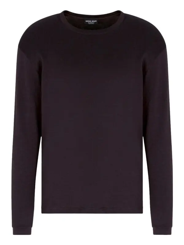 Giorgio Armani Long-sleeved Crewneck Pullover - Brown