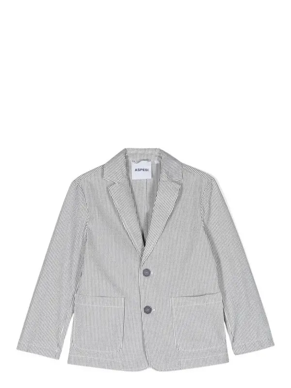 Aspesi Single-breasted Pinstriped Blazer - Gray