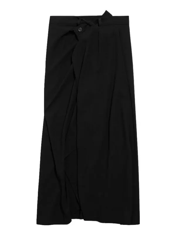 Balenciaga Draped Tailored Midi Skirt - Black