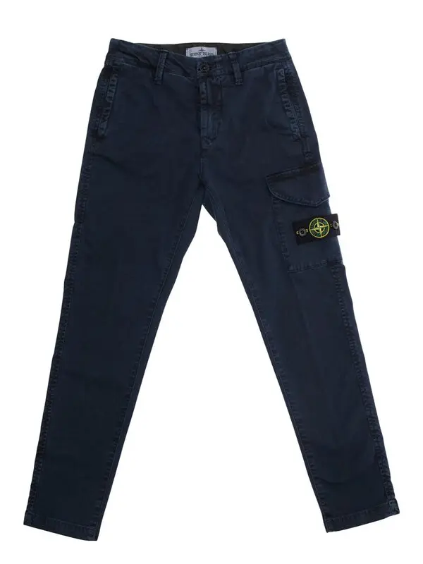 Stone Island Tailored Trousers With Flap Pockets - Blue