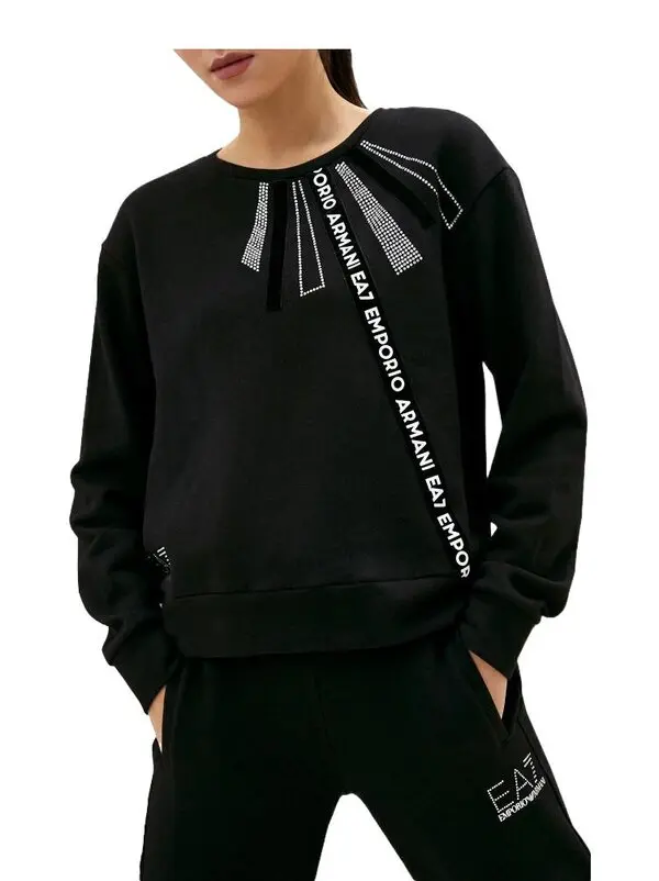 EA7 Logo Detail Hoodie - Black