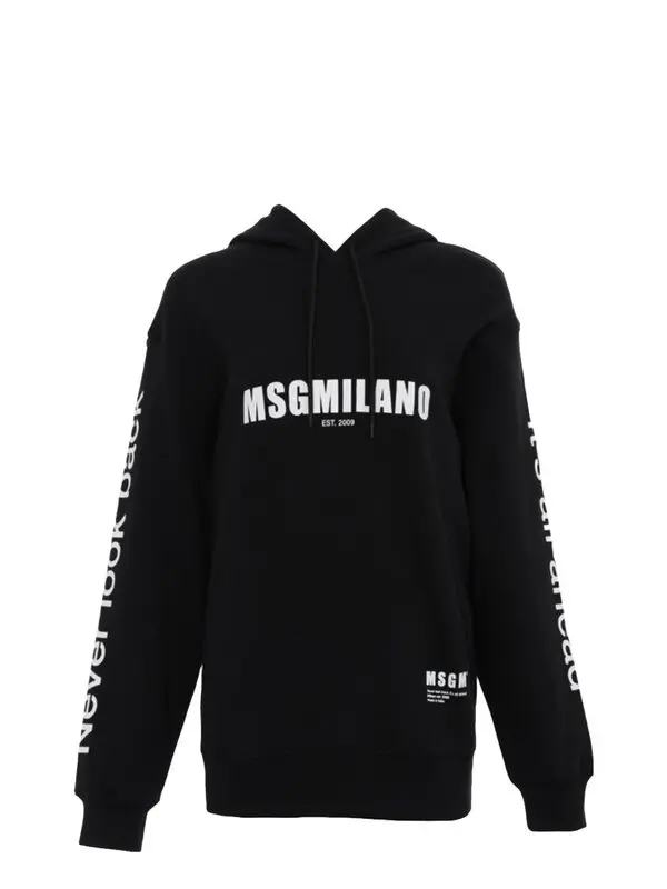 MSGM Logo Hooded Sweater - Black