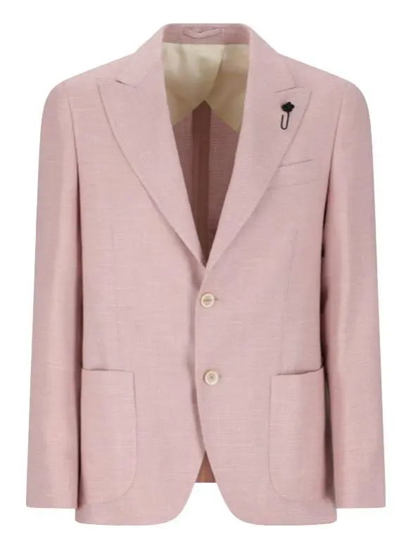 LARDINI Single Breasted Blazer Jacket - Pink