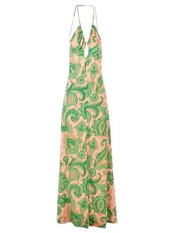 Etro Barocco-printed Cut-out Maxi Dress - Green