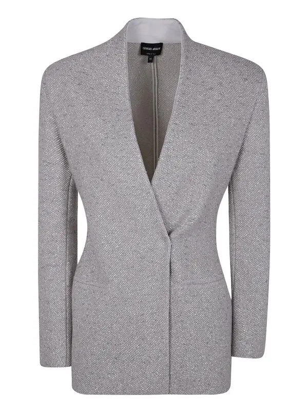 Giorgio Armani Lurex Blazer - Milky White Silver