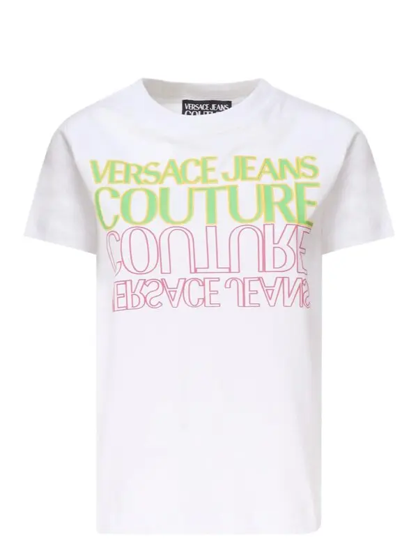 Versace Logo Print Crewneck T-shirt - White