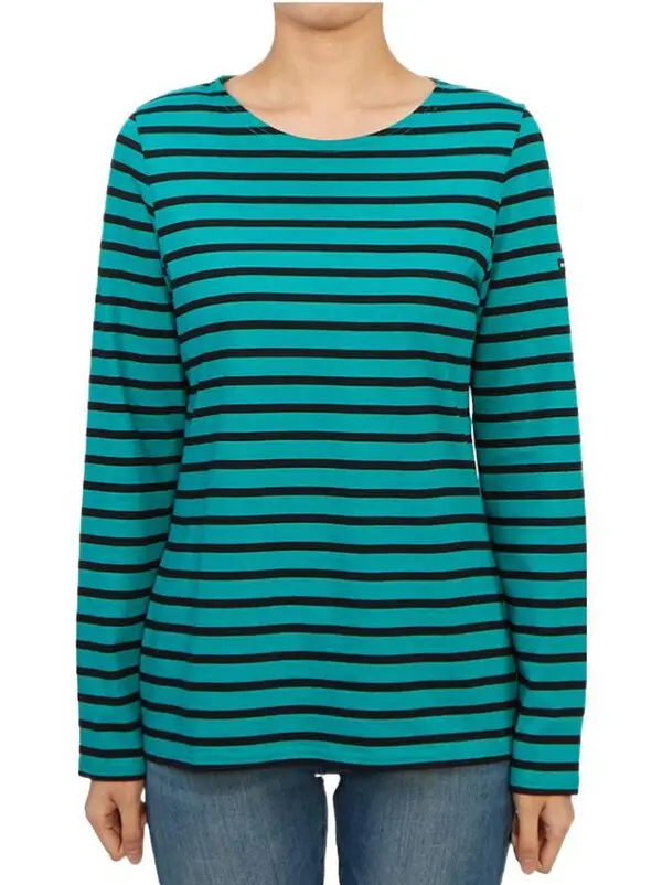 Saint James Striped Long Sleeve T-shirt - Green