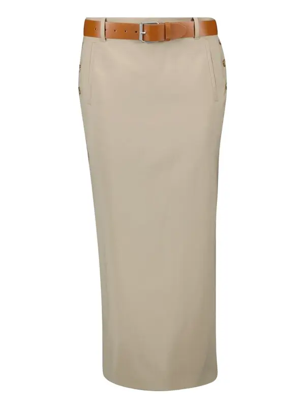 Moschino Belted Midi Skirt With Multiple Pockets - Nude