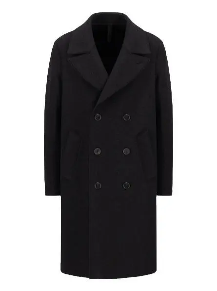 Harris Wharf London Double-breasted Wool Coat - Black