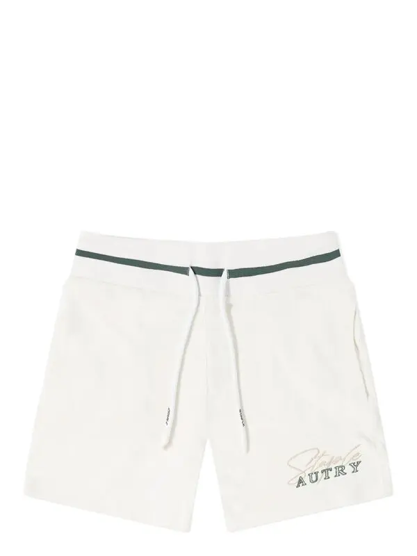 AUTRY Logo Embroidered Track Shorts - White