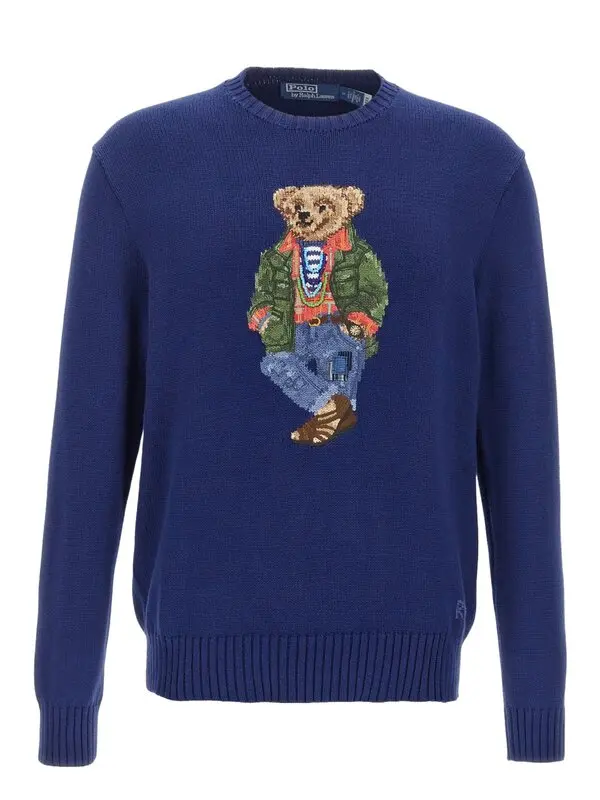 Polo Ralph Lauren Bear Crewneck Long-sleeved Jumper - Blue