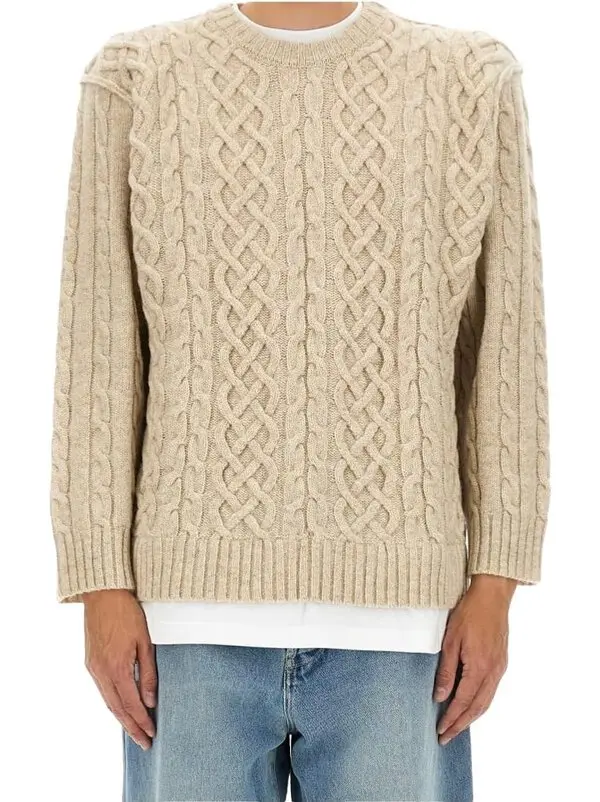 Moschino Long Sleeve Crew Neck Sweater - Ivory