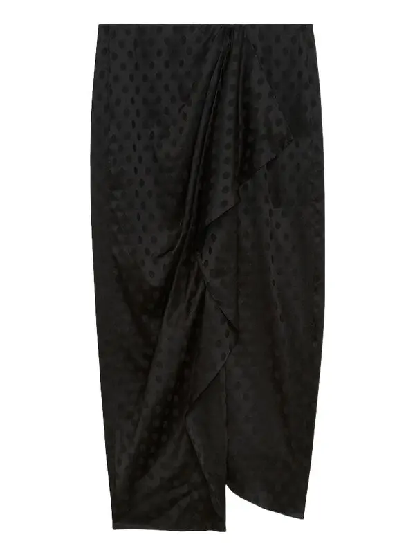 Isabel Marant Étoile Asymmetrical Hem Draped Skirt - Black