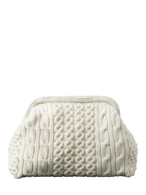 Gabriela Hearst Agon Cable-knit Cashmere Clutch - Ivory