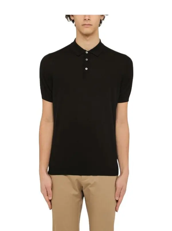 DRUMOHR Classic Knit Polo Shirt - Black