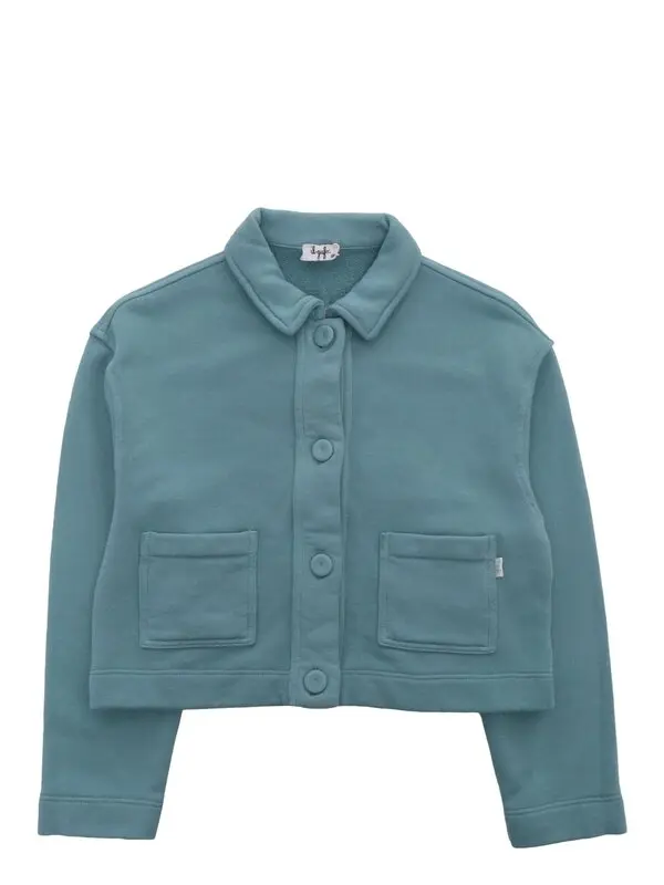 IL GUFO Garment-dyed Fleece Jacket With Lapel And Pockets - Blue