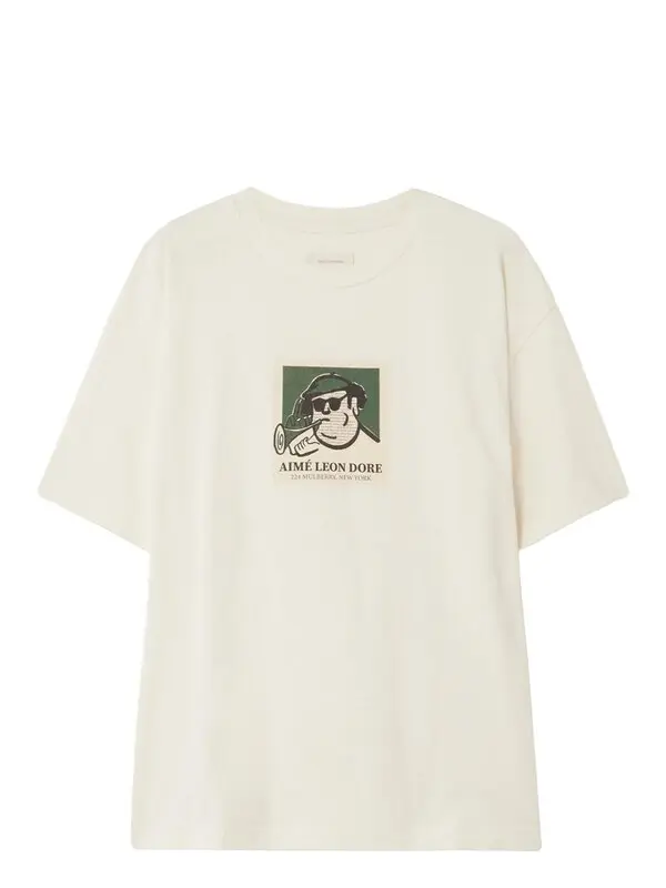 Aimé Leon Dore Musician Printed Cotton-jersey T-shirt - White