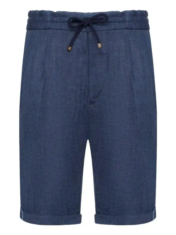 Brunello Cucinelli Drawstring Shorts With Turn-up Hem - Blue