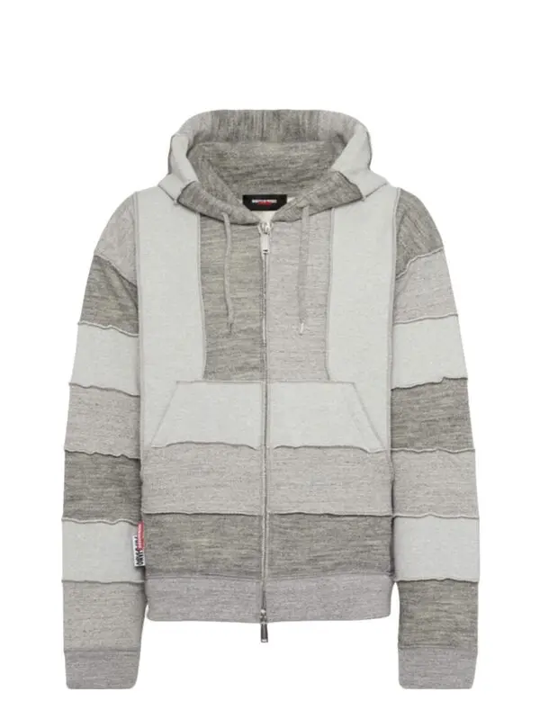 Dsquared2 X Magliano Zip-up Hoodie With Exterior Seams - Grey