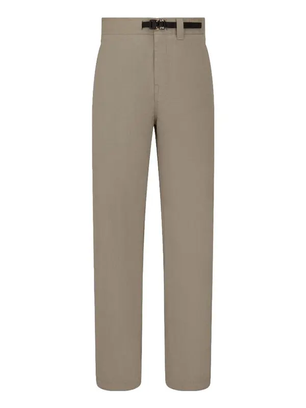 Dior Logo Patch Belted-waist Trousers - Gray