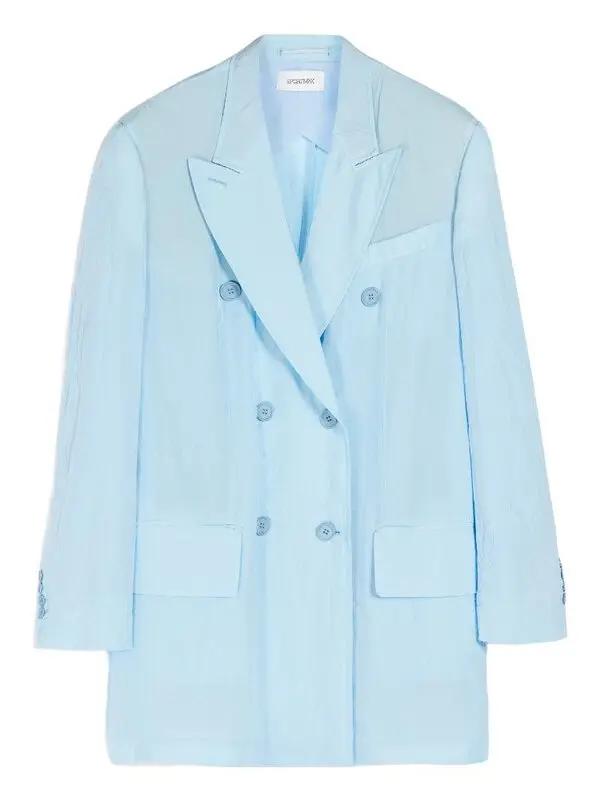 Sportmax Fitted Double-breasted Button Blazer - Blue