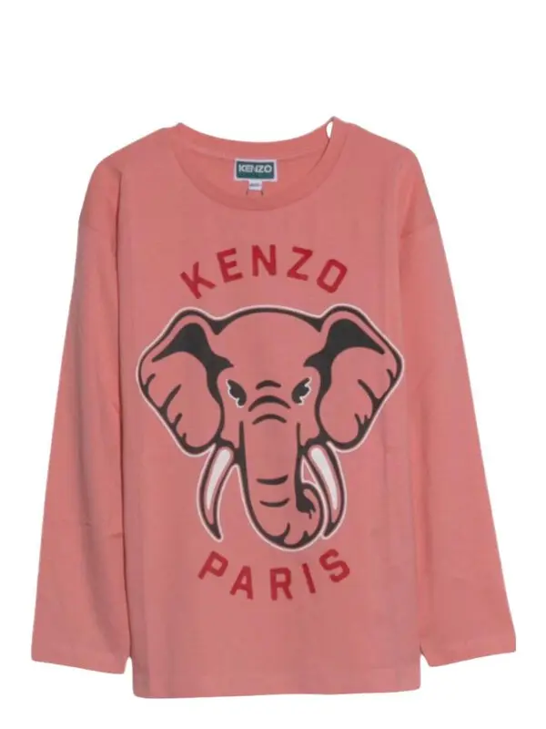 Kenzo Long-sleeved T-shirt With Graphic Print - Pink