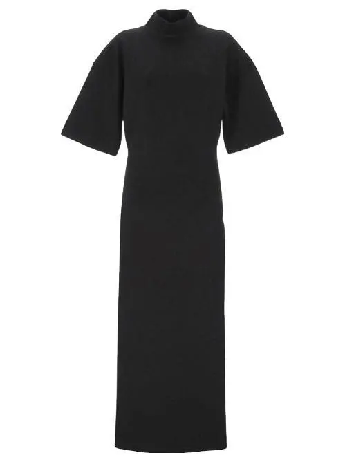 JEAN PAUL GAULTIER Short Sleeve Logo Dress - Black