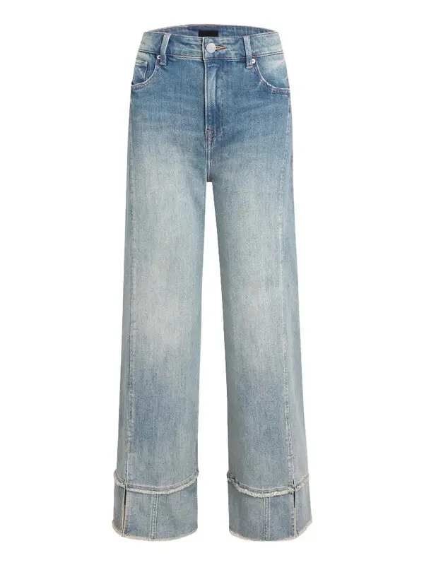 LIUREGALI Wide-leg Jeans With Frayed Cuffs - Gray