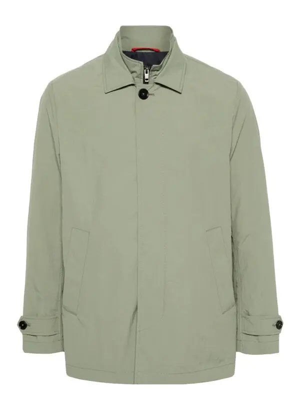 FAY Layered-design Jacket With Classic Collar - Gray