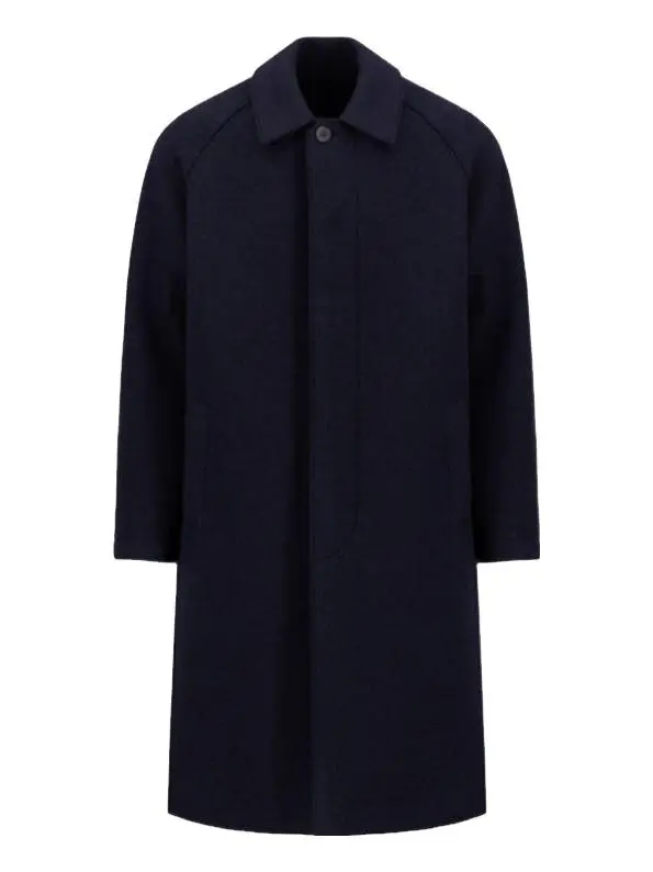 Harris Wharf London Single-breasted Overcoat - Black