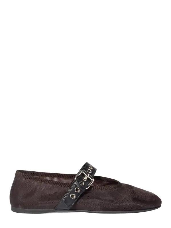 Miu Miu Buckled Ballerinas - Dark Brown