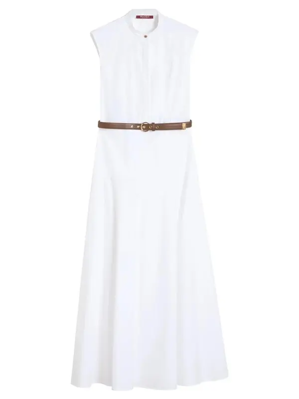 Max Mara Belted Maxi Dress - Optical White