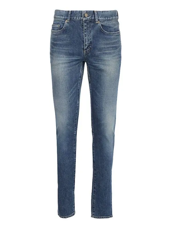 Saint Laurent Faded Slim Jeans - Blue