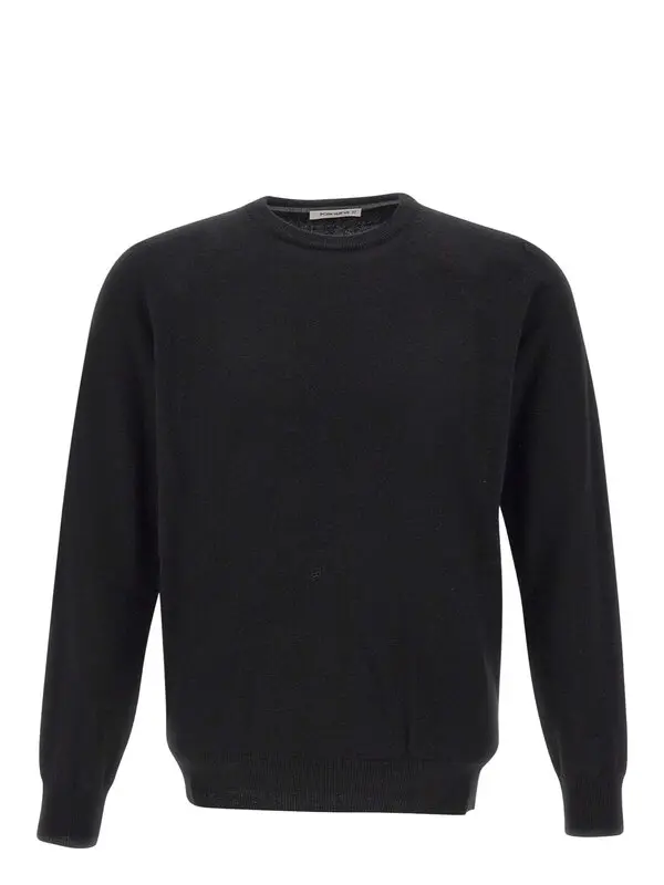 KANGRA Crew Neck Knitted Sweater - Black