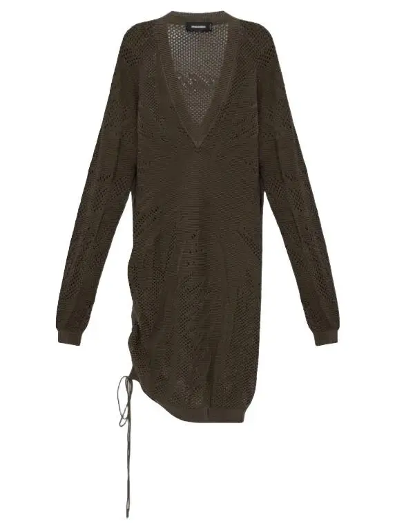 Dsquared2 Openwork Knit V-neck Dress - Black